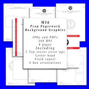 8, MI6 Bond Style Prop Document Graphics, Film, Cosplay, Diy, Home ...