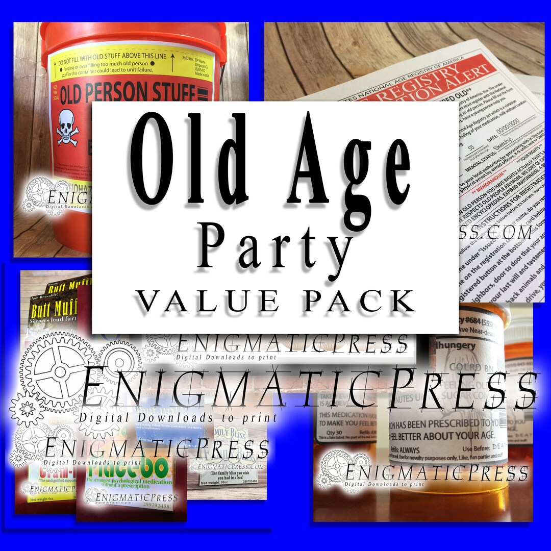 Old Age Party, Super Saver Pack, DIY Gag Gift Boxes, Party Favors ...