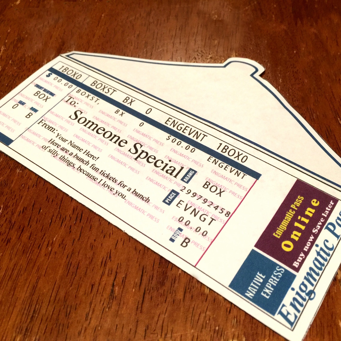 4 Custom Event Concert Style Tickets With Envelope DIY | Etsy