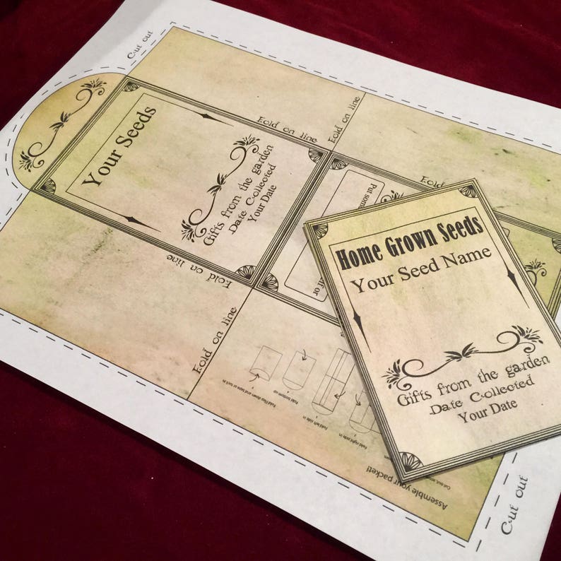 3 Easy Diy Seed Packet Envelopes, Home Printable, Editable PDF, Digital ...