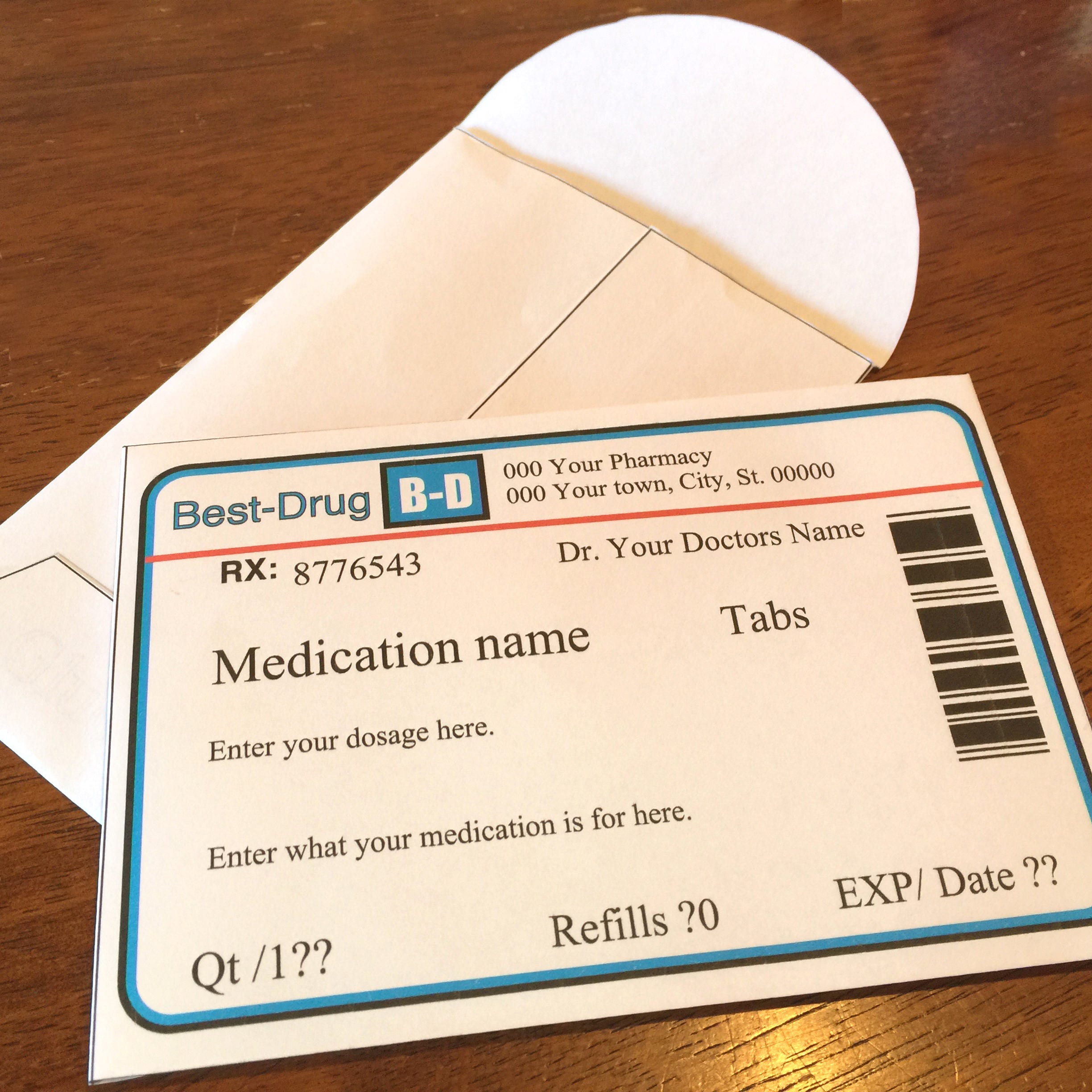 Medical pharmacy easy diy label envelope small home | Etsy
