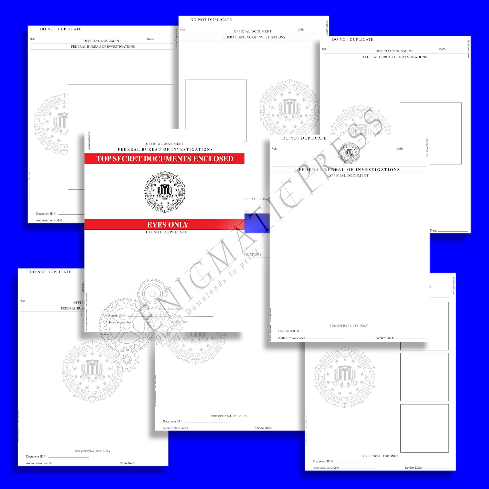 8 FBI Style Prop Document Graphics Film Cosplay Diy Home - Etsy