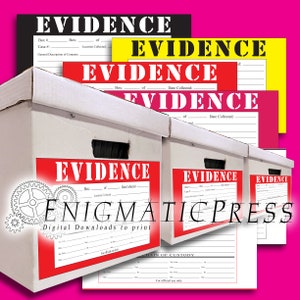 6, Prop, Police, Chain of Evidence Box Labels, Film, Cosplay, Escape ...