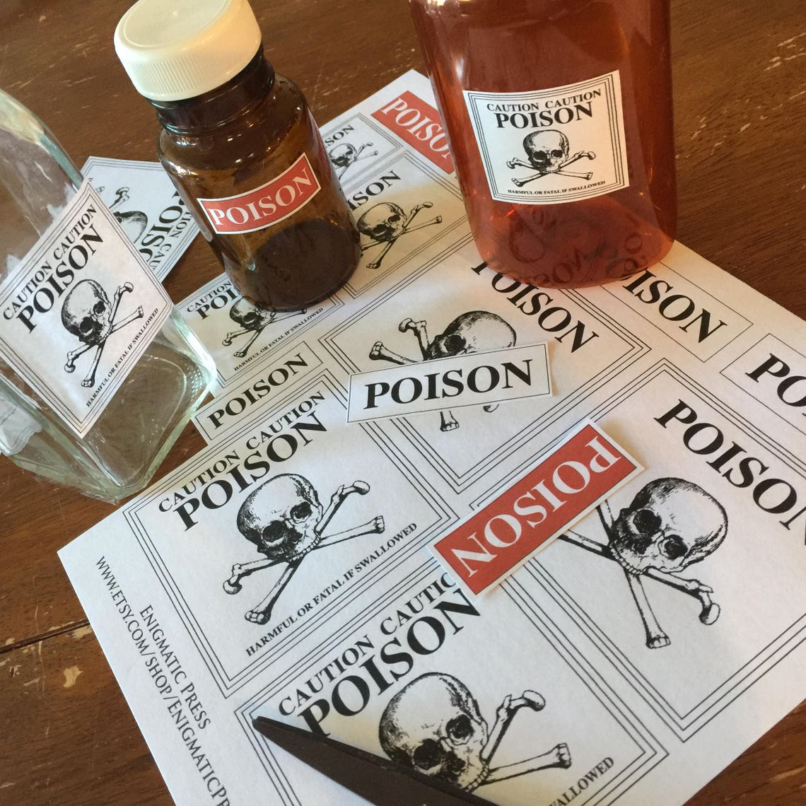 17 Poison Labels Murder Mystery Themed Party Props Bottle | Etsy