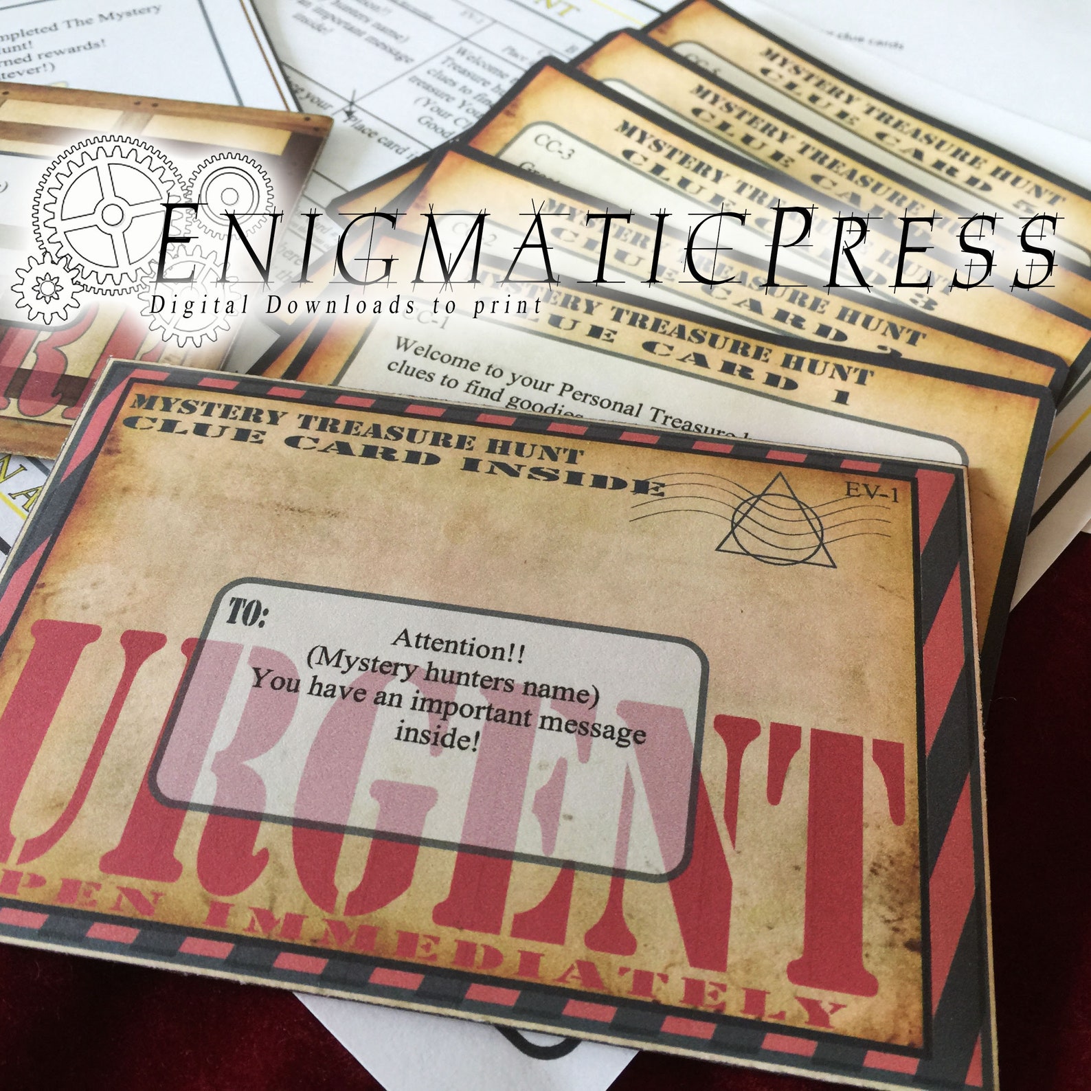 Mystery Treasure Hunt With Clue Cards Envelopes and Setup | Etsy UK