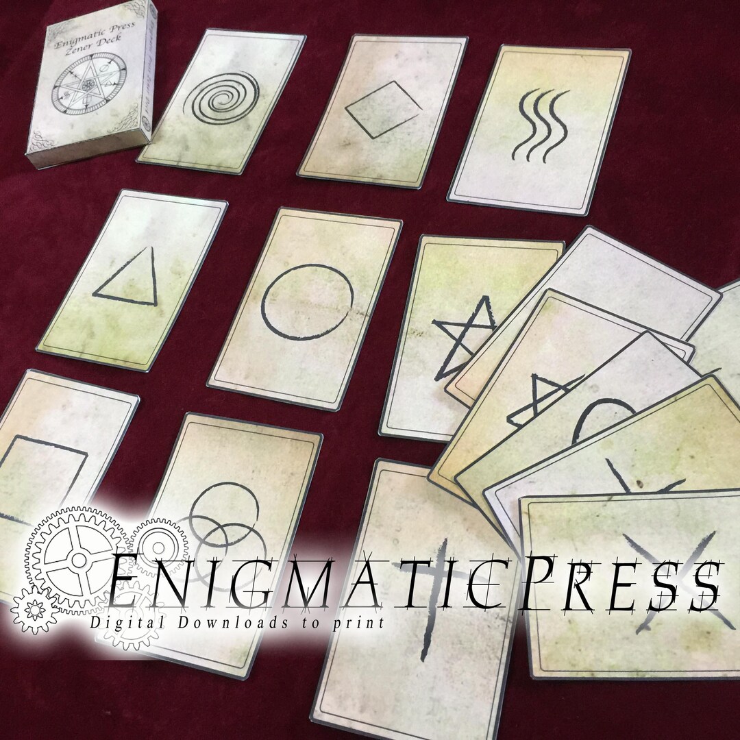 32 Aged Zener Cards, Poker Size Memory / ESP Game, Full Deck, Home ...