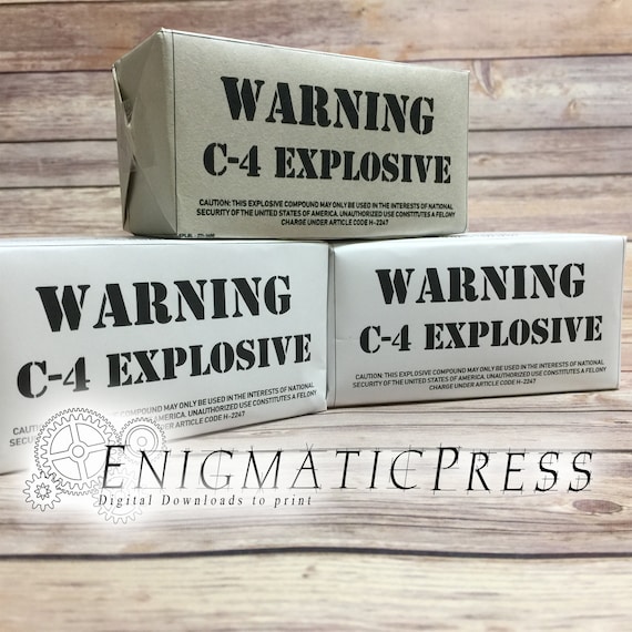 C-4 Prop Demolition Explosive Labels DIY PDF Jpeg Png - Etsy