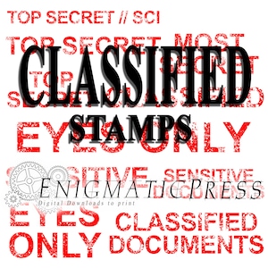 10 Top Secret Style Stamp Graphics, Film, Cosplay, Diy, Home Printable ...
