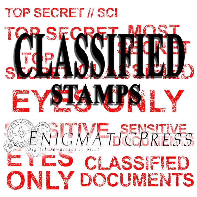 10 Top Secret Style Stamp Graphics Film Cosplay Diy Home - Etsy
