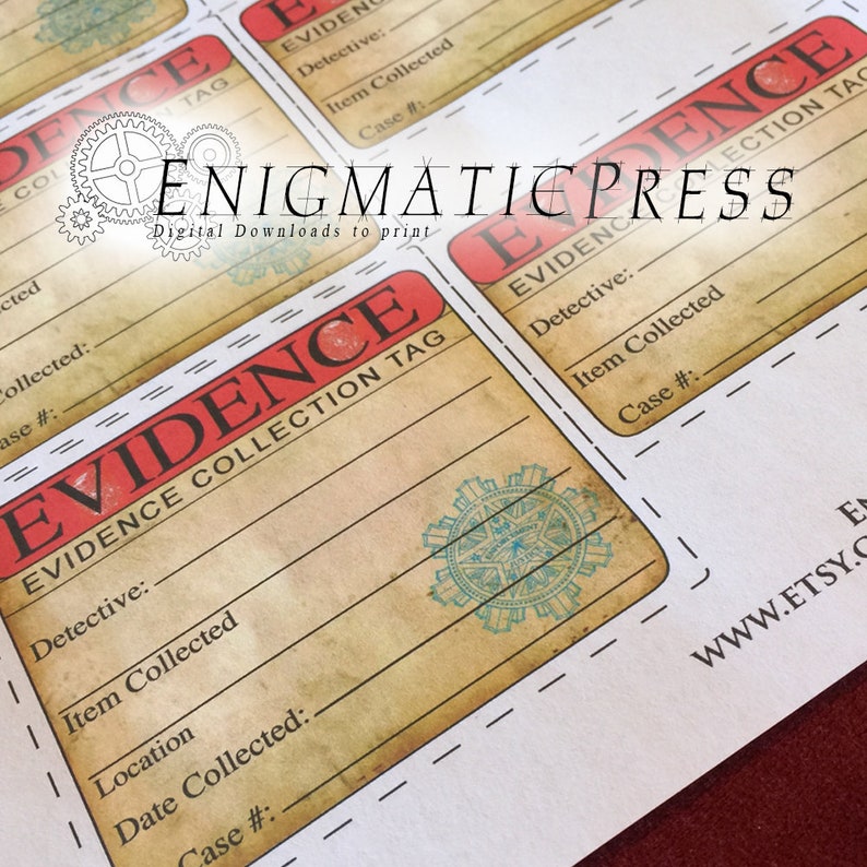 3 Pgs of Crime Scene Evidence Labels Tags and Place Markers - Etsy