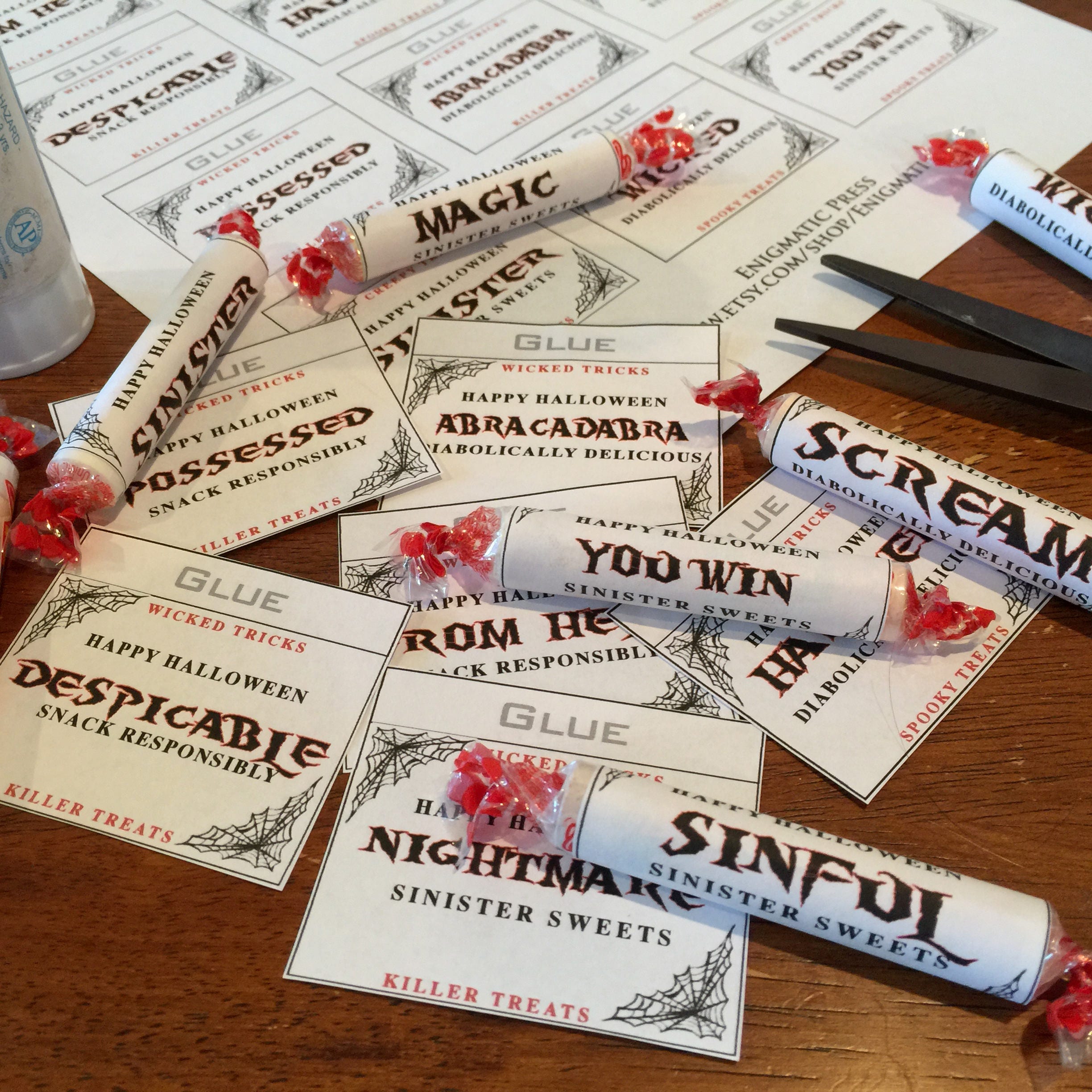 Smarties Halloween Candy Wrapper Labels Happy Halloween - Etsy