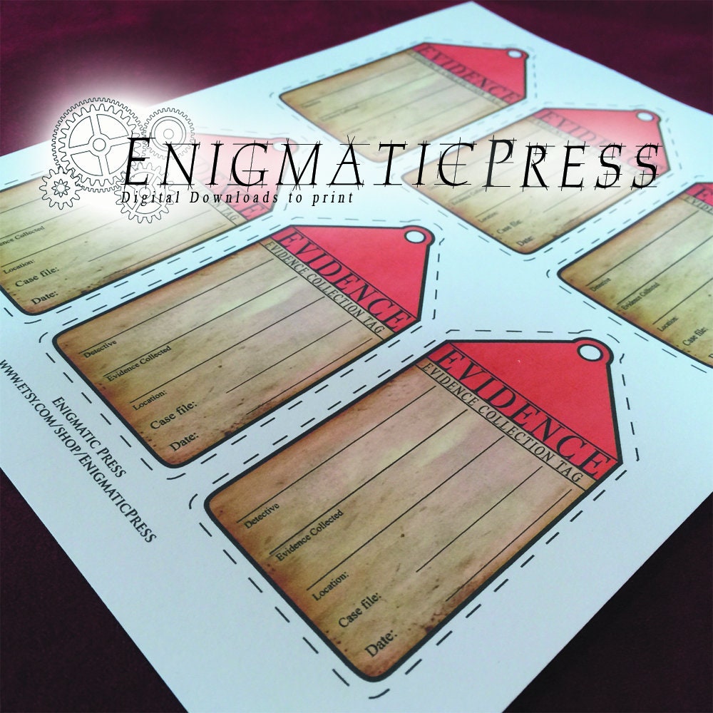 3 Pgs of Crime Scene Evidence Labels Tags and Place Markers - Etsy