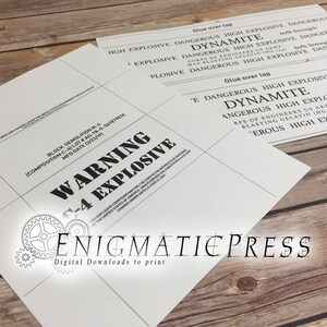 Dynamite TNT and C-4 Prop Demolition Explosive Labels, Styles DIY, PDF ...