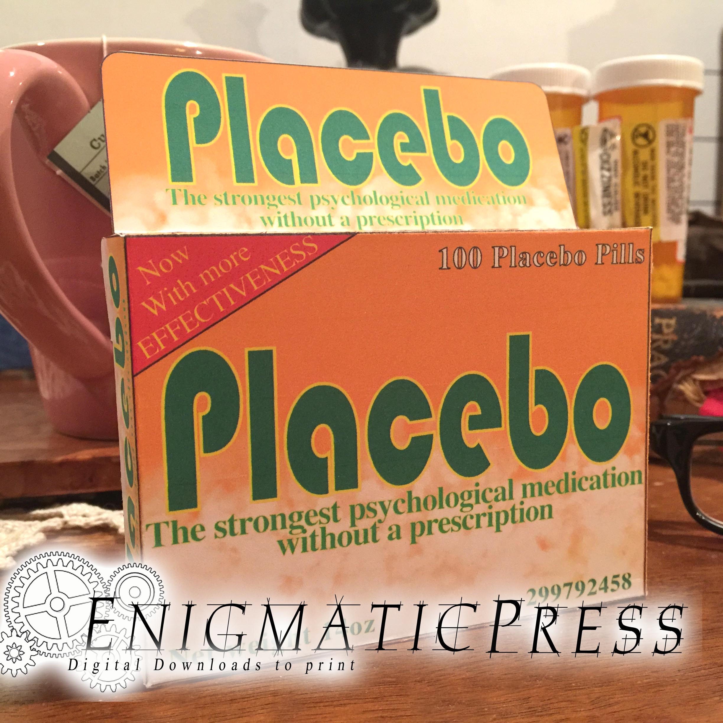 Placebo! Fake Medication, Funny DIY Gift Box, Party Favor, Digital ...