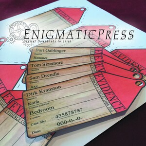 3 Pgs of Crime Scene Evidence Labels, Tags and Place Markers, True ...