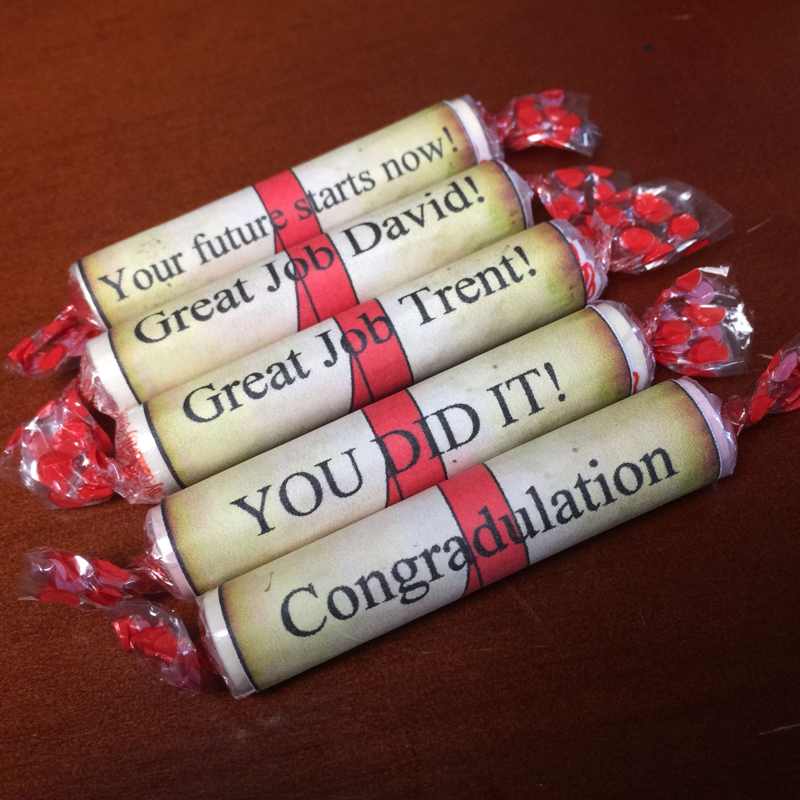 Editable Diploma Style Smarties Labels, Blue, Red and No Ribbon Candy ...