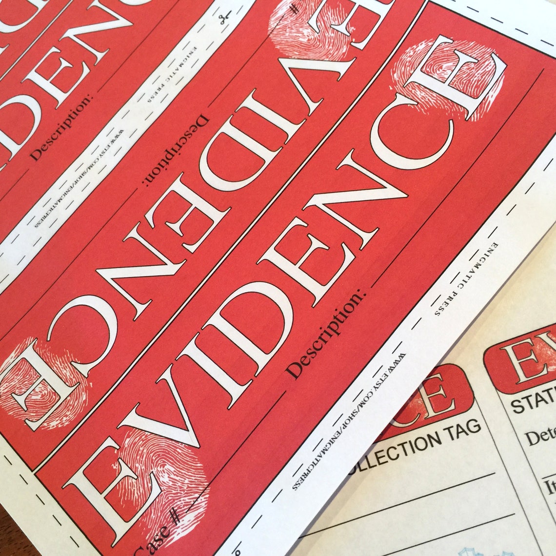 Evidence Labels Set Crime Themed Forensic Labels and Evidence - Etsy Canada