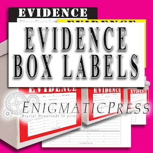 6, Prop, Police, Chain of Evidence Box Labels, Film, Cosplay, Escape ...