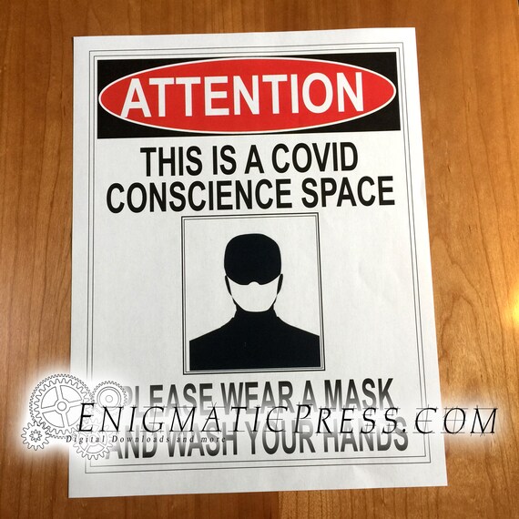 2 Covid Conscience Signs English and Spanish Home or - Etsy