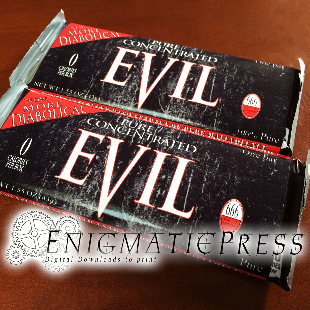 Pure Concentrated Evil Style Chocolate Bar Wrappers, Fits 1.45oz and 1. ...