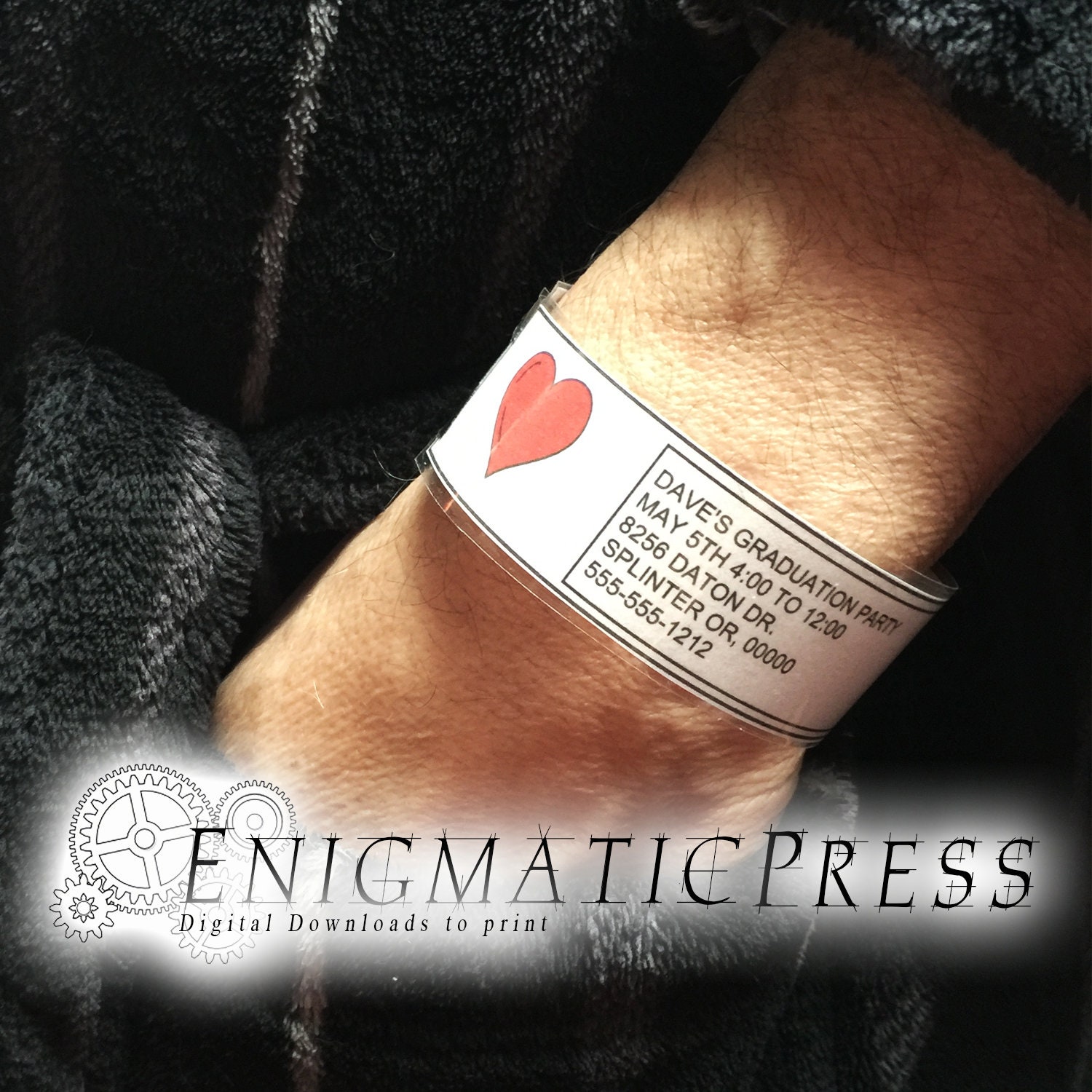 Med Patient Style Wrist Bands With Easy Editable Text DIY - Etsy