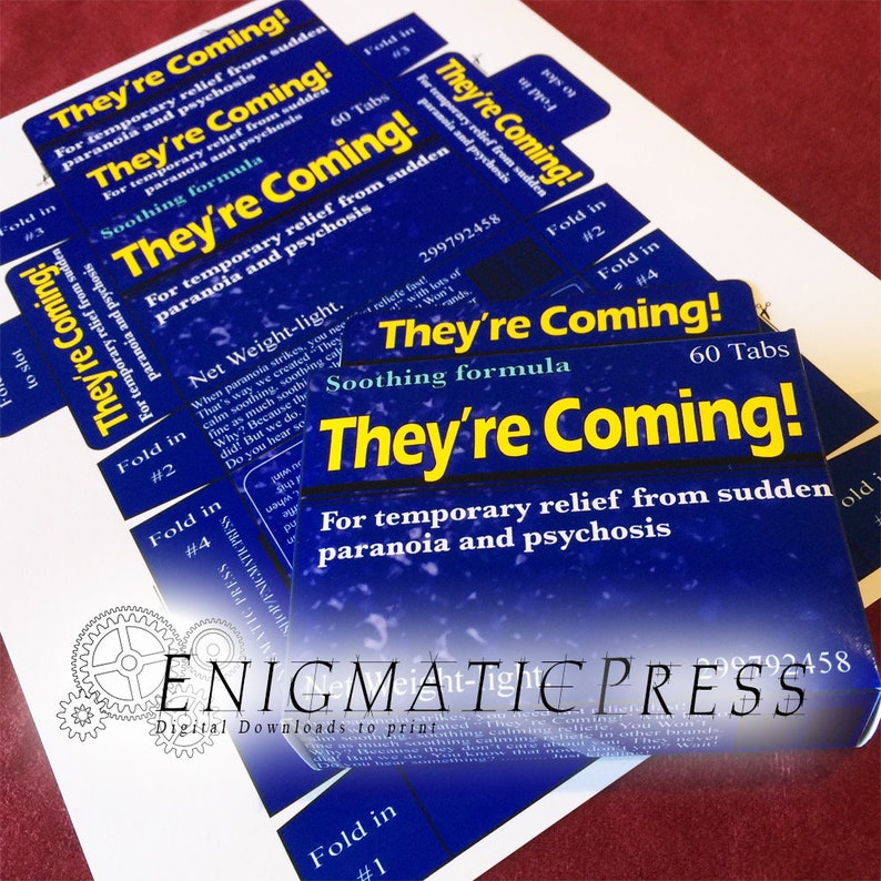 They're Coming Fake Medication Fun Gag Prop Drug Box - Etsy