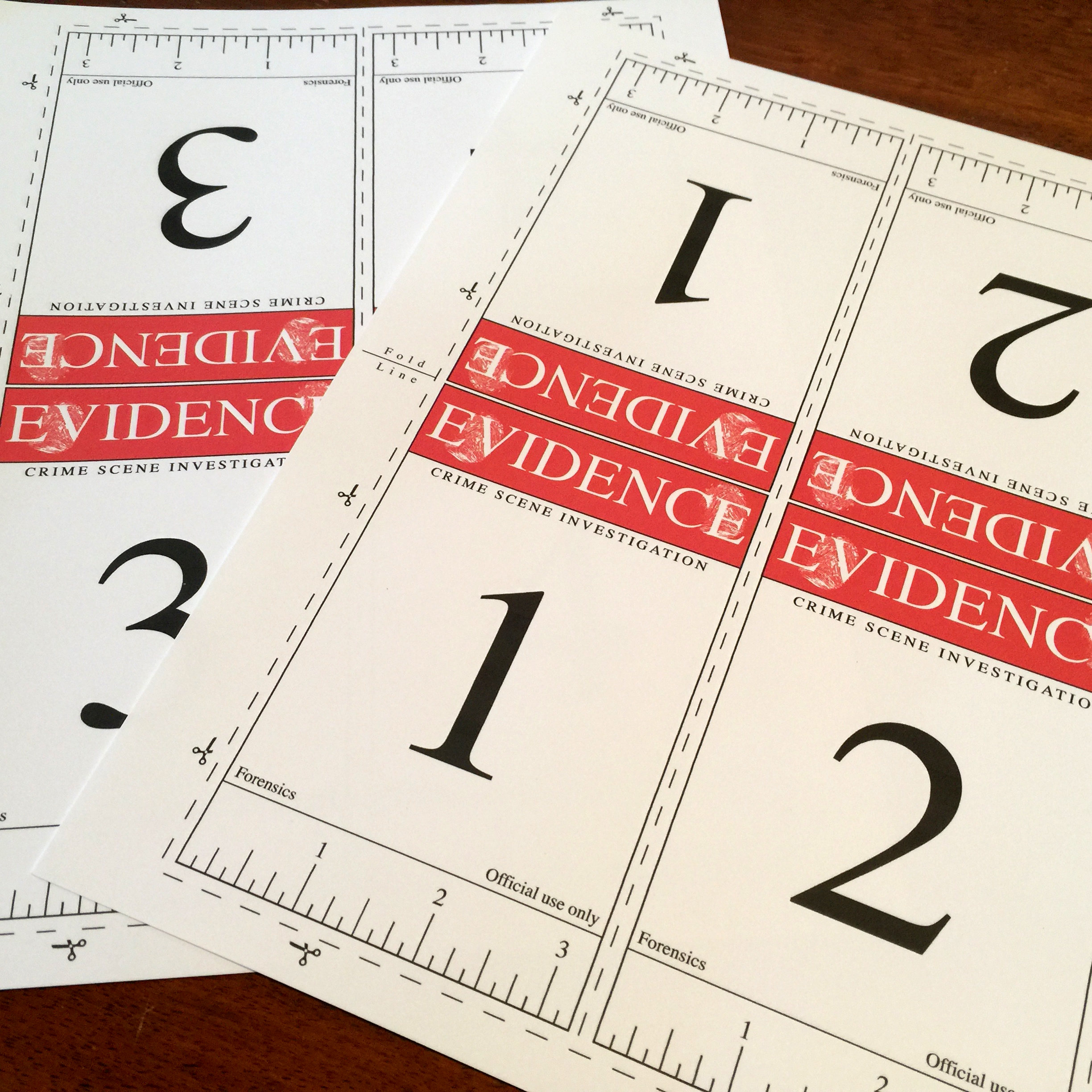 Crime scene Evidence marker set table place cards | Etsy