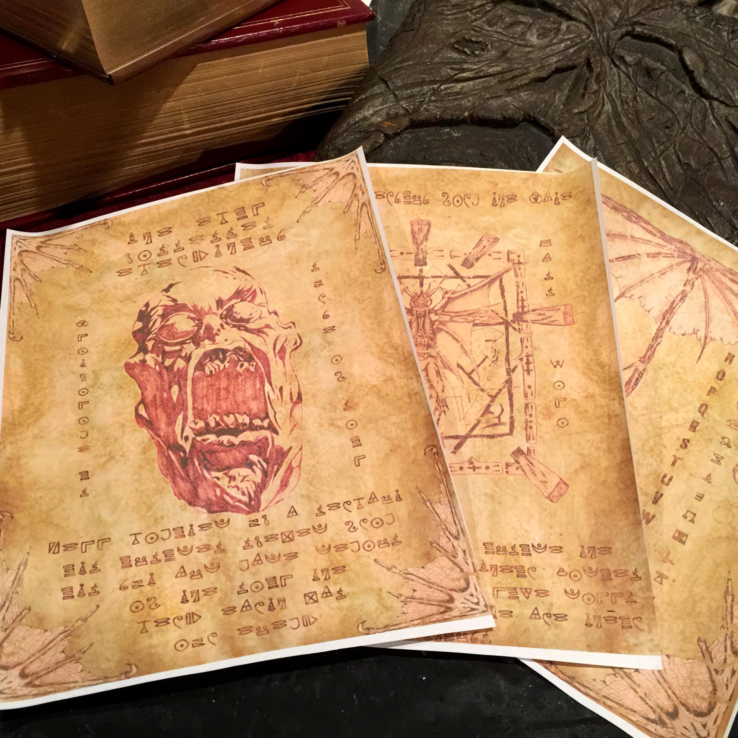 8 Pages of the Necronomicon, Plus Translation Page, RPG Evil Dead Props ...