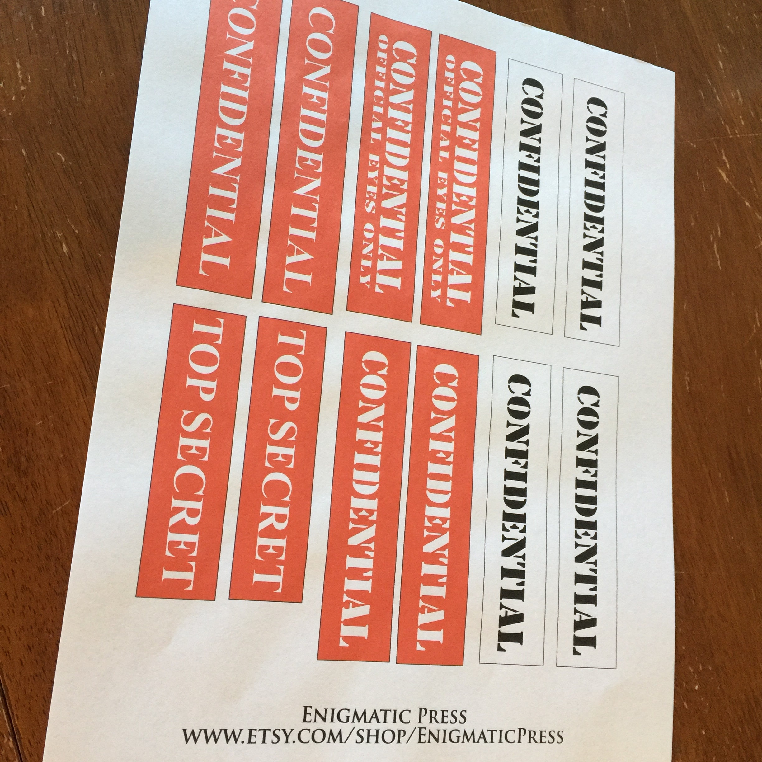 Confidential top secret Eyes only labels home printable | Etsy