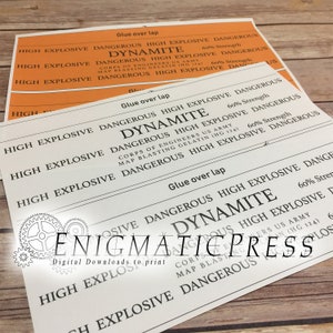 Dynamite TNT Prop Demolition Explosive Stick Labels Plus Igniter Model ...