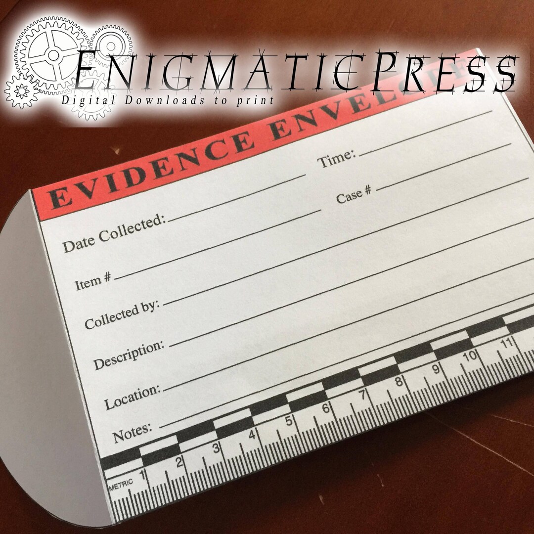 Evidence Envelope With Metric Scale, Home Printable, Editable PDF ...