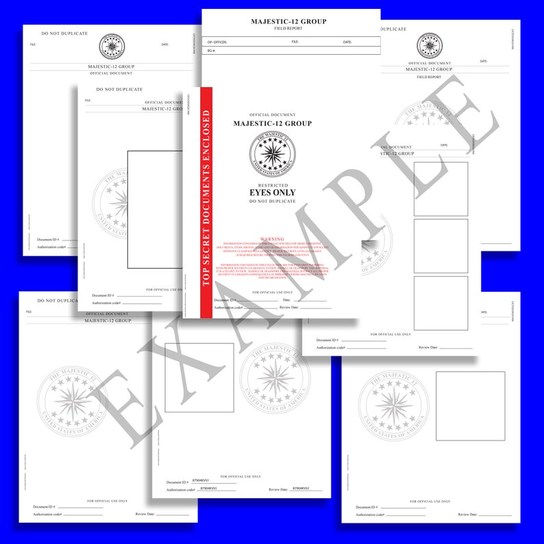9 MAJESTIC 12 Style Prop Document Graphics Film Cosplay - Etsy