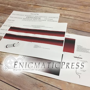 Dynamite TNT Prop Demolition Explosive Stick Labels Plus Igniter Model ...