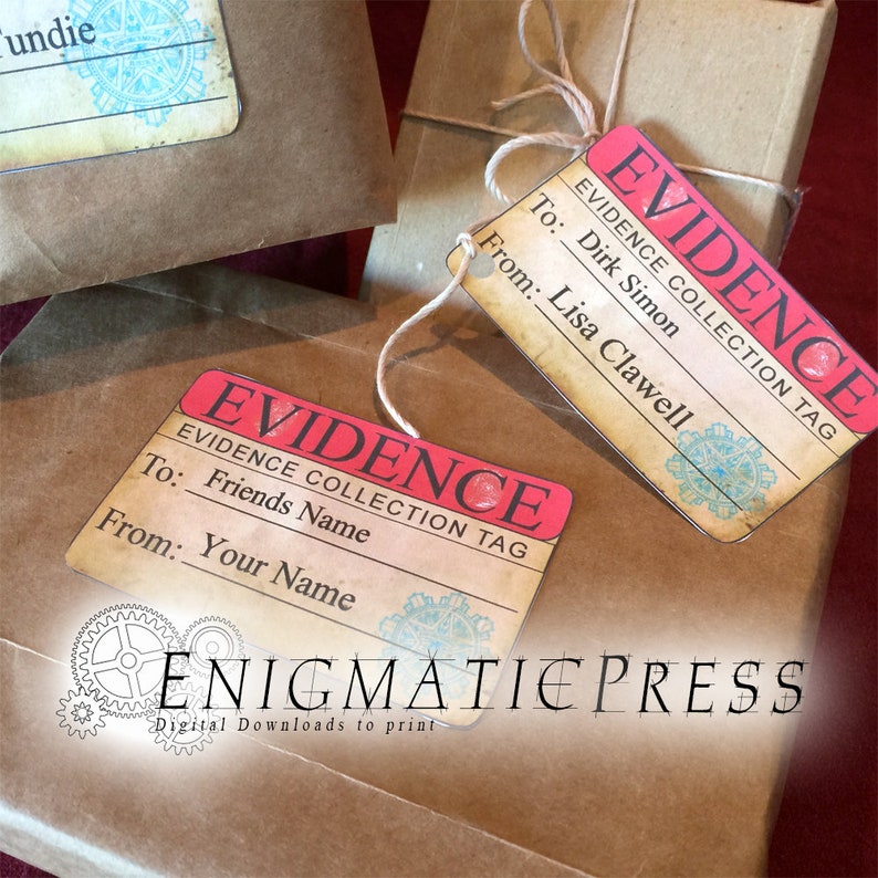 7 Crime Scene Evidence Style Gift Labels True Crime Party | Etsy