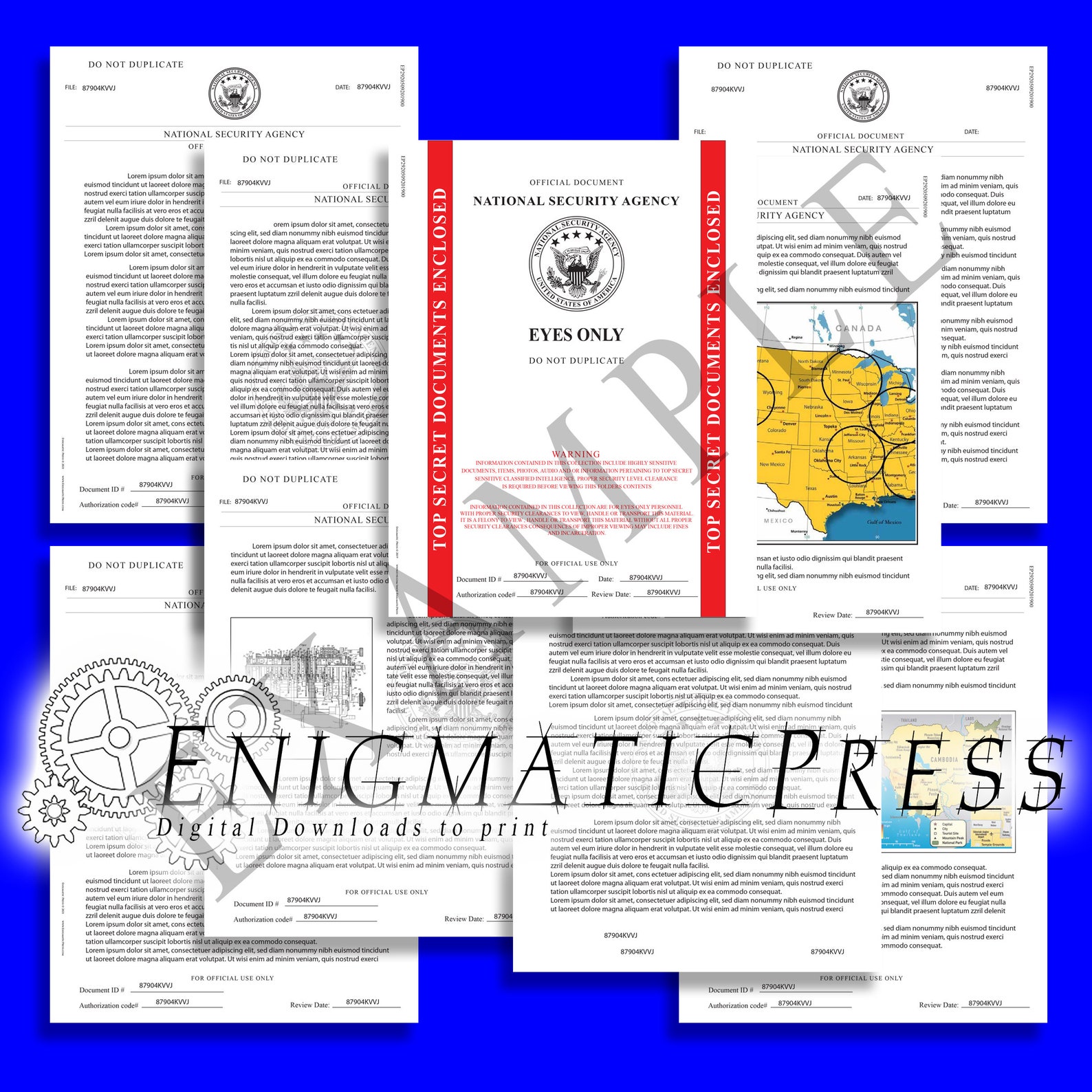 9 NSA Style Prop Document Graphics Film Cosplay Diy Home - Etsy