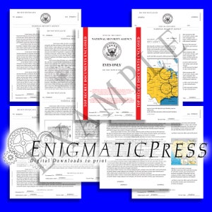 9, NSA Style Prop Document Graphics, Film, Cosplay, Diy, Home Printable ...