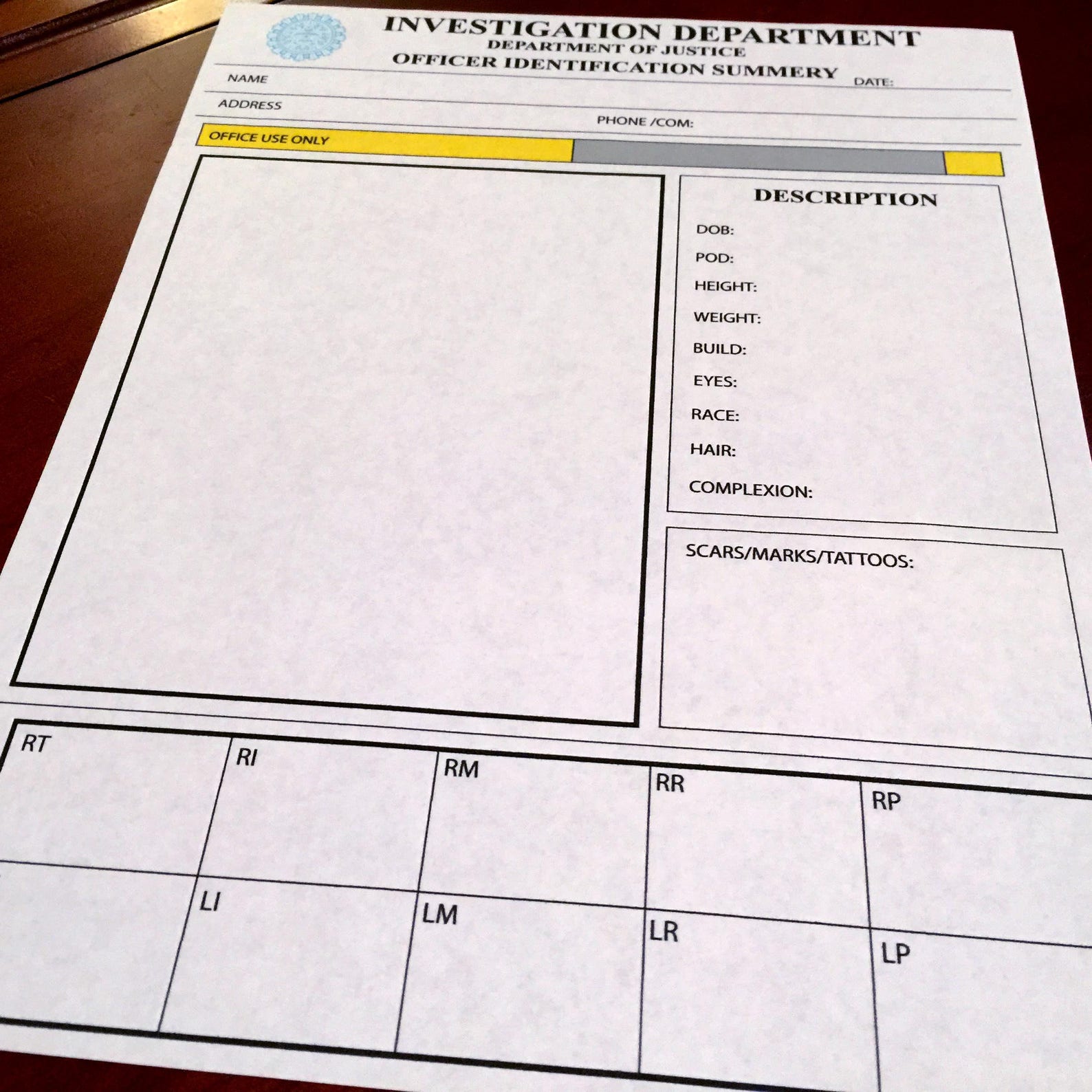 Officer Id Template, Fully Editable Adobe Illustrator, and PDF File ...