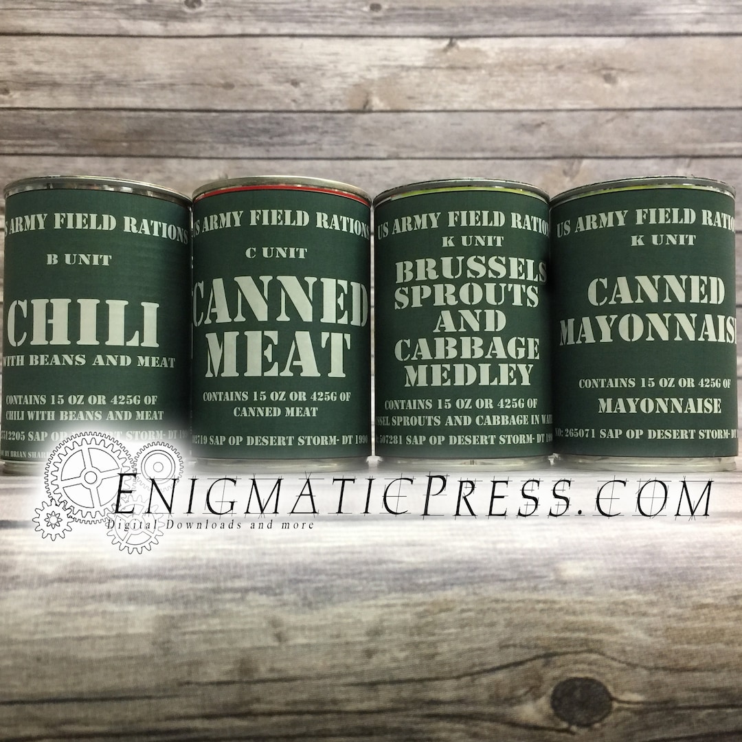 Gag Food Ration Labels, Op Desert Storm Mayonnaise, Canned Meat and ...