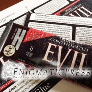 Pure Concentrated Evil Style Chocolate Bar Wrappers, Fits 1.45oz and 1. ...