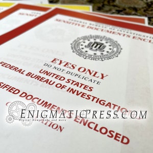 5, FBI Prop Style Top Sheet, Top Secret Graphics, Film, Cosplay, Diy ...