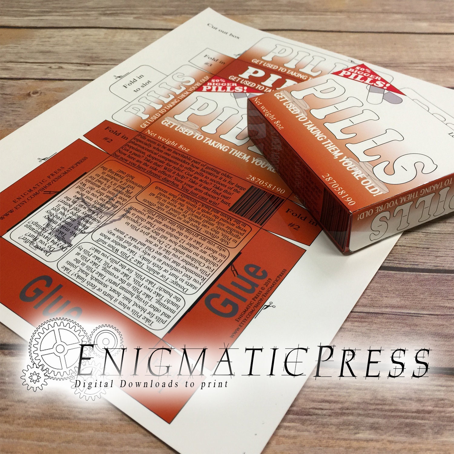 Pills! Fake Medication, Funny DIY Gift Box, Party Favor, PDF and Jpeg ...