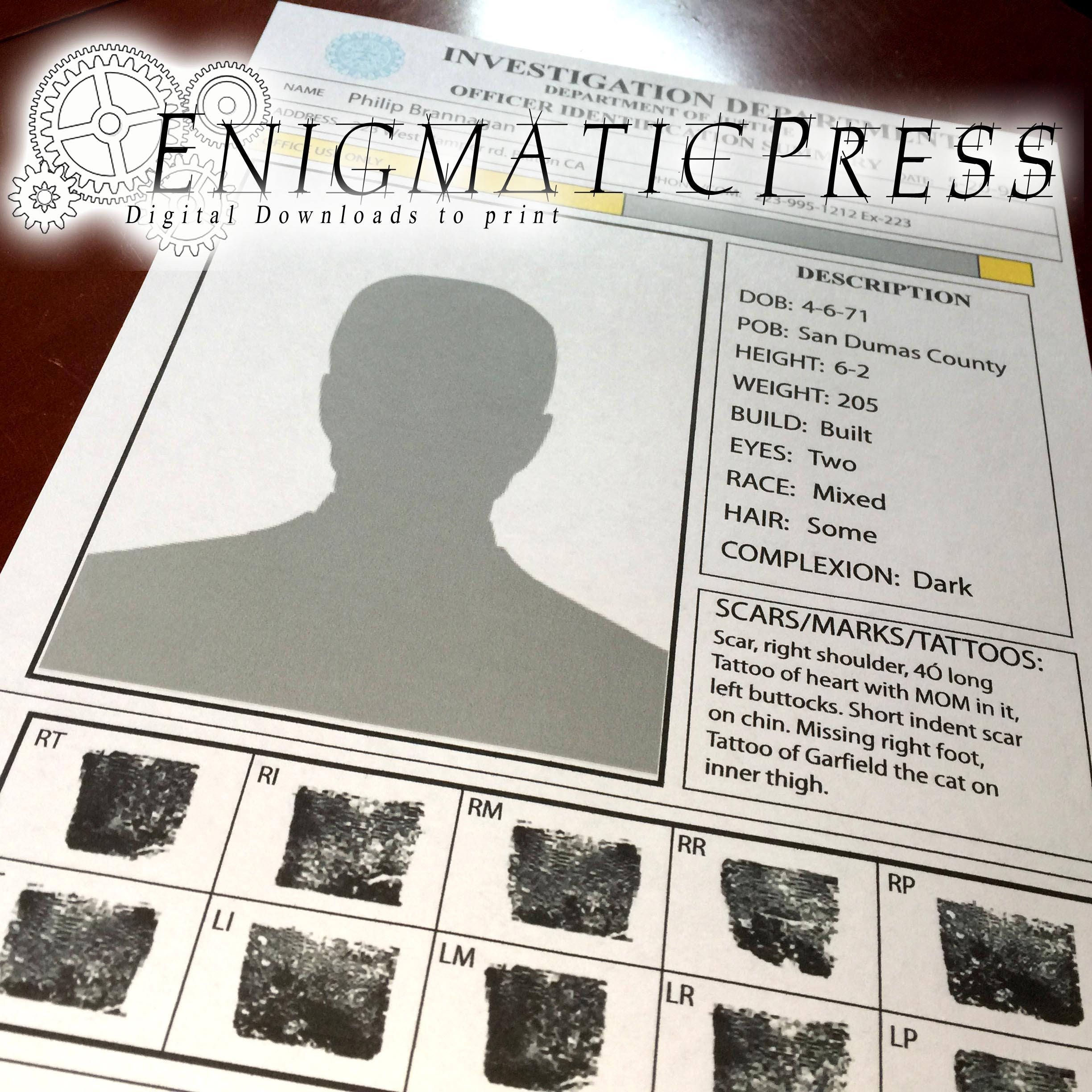 Officer Id Template Fully Editable Adobe Illustrator File | Etsy UK