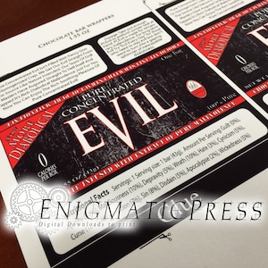 Pure Concentrated Evil Style Chocolate Bar Wrappers, Fits 1.45oz and 1. ...