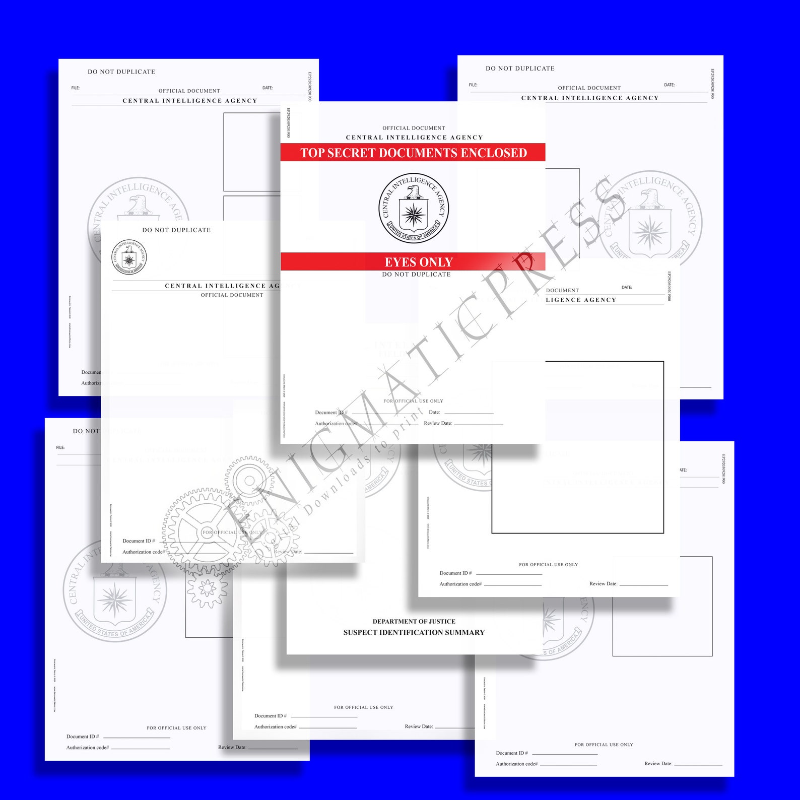 9, CIA Style Prop Document Graphics, Film, Cosplay, Diy, Home Printable ...