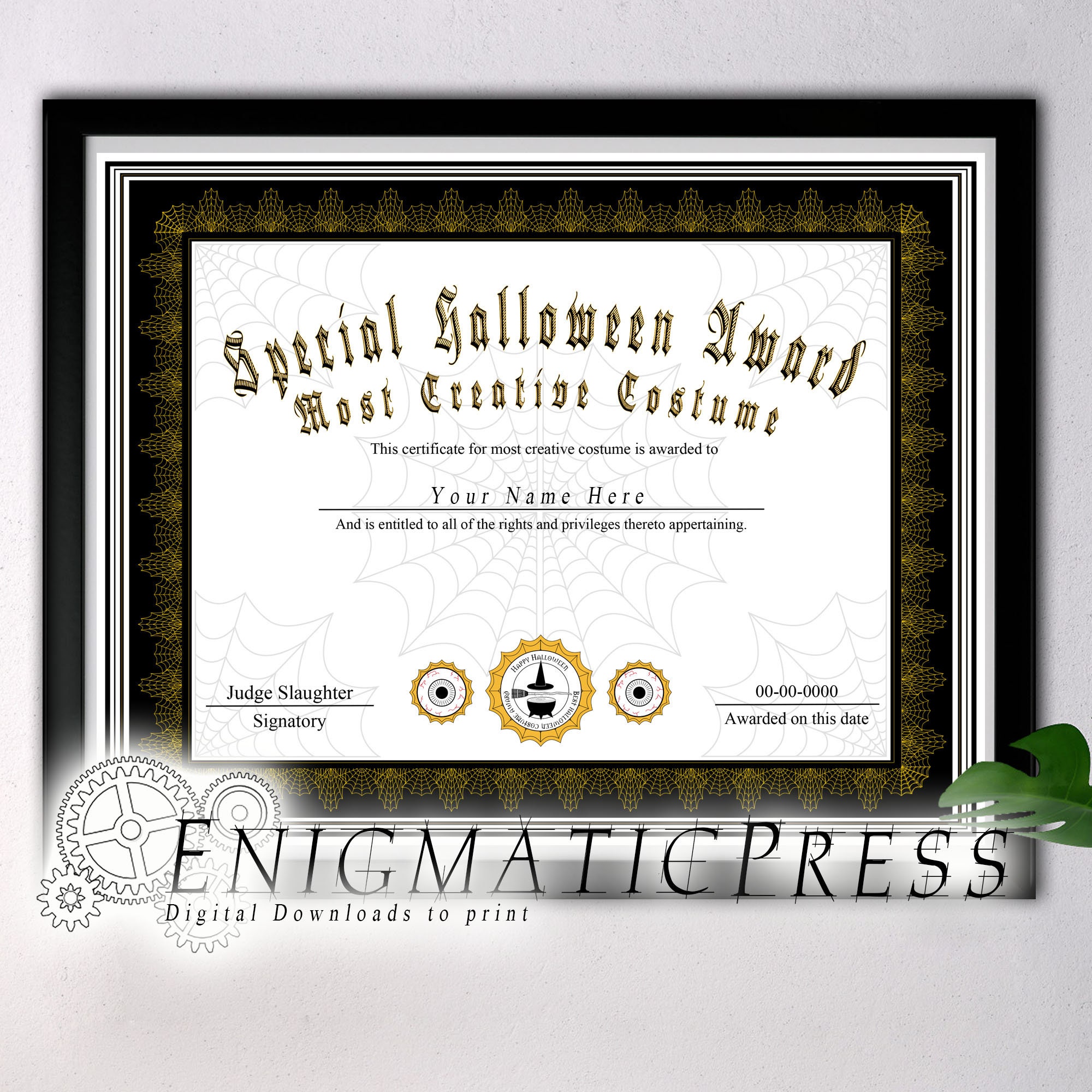 2 Halloween Awards Best Costume and Most Creative Costume - Etsy