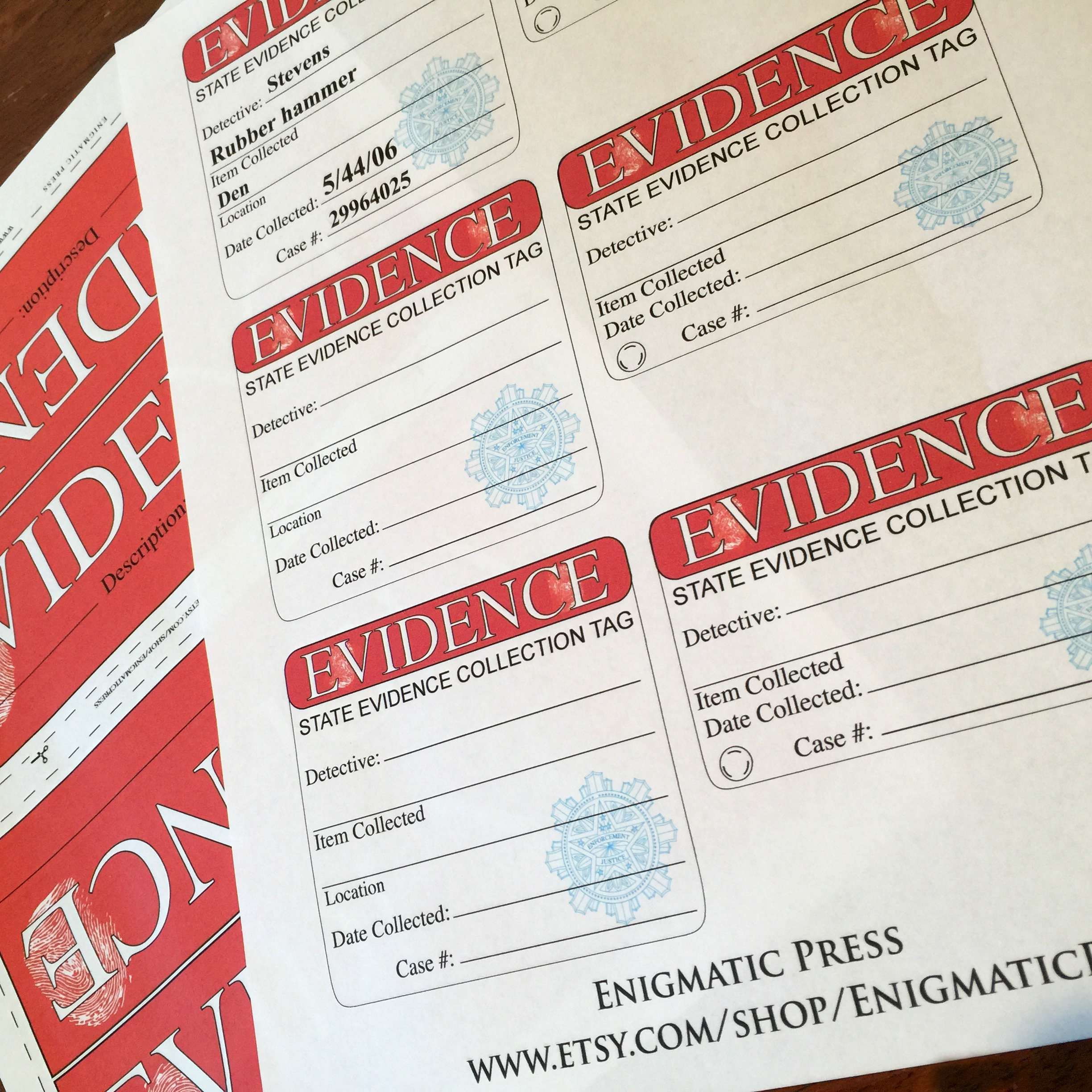 Evidence Labels Set Crime Themed Forensic Labels and Evidence - Etsy Canada