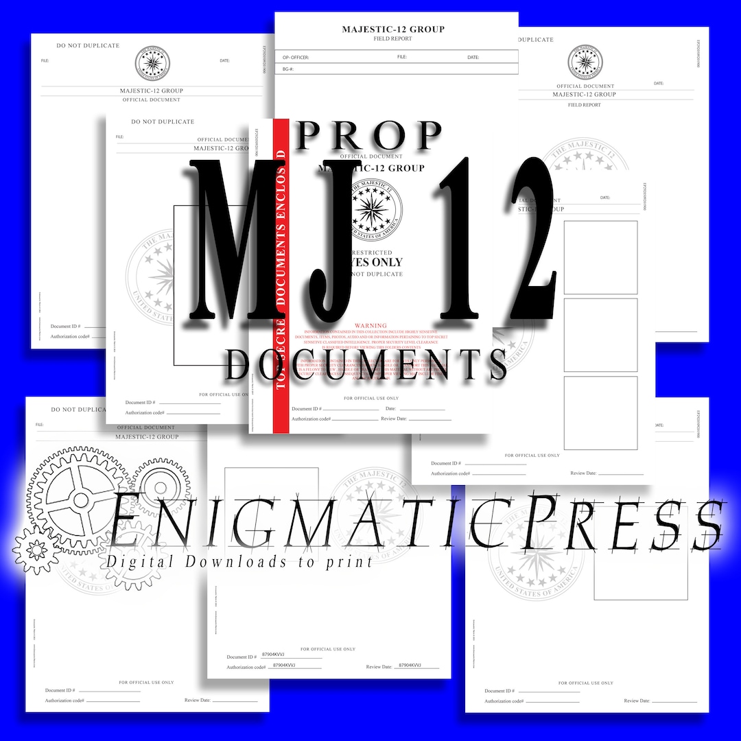 9, MAJESTIC 12 Style Prop Document Graphics, Film, Cosplay, Diy, Home ...