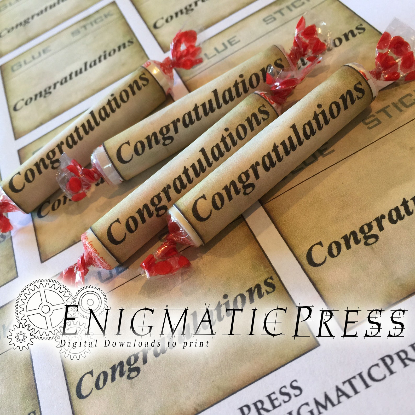 Editable Diploma Style Smarties Labels, Blue, Red and No Ribbon Candy ...