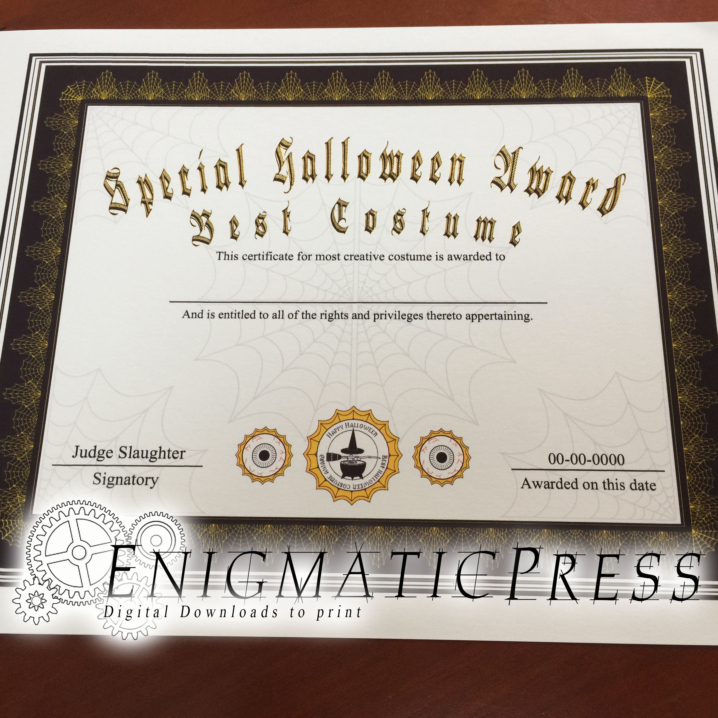 2 Halloween Awards Best Costume and Most Creative Costume - Etsy