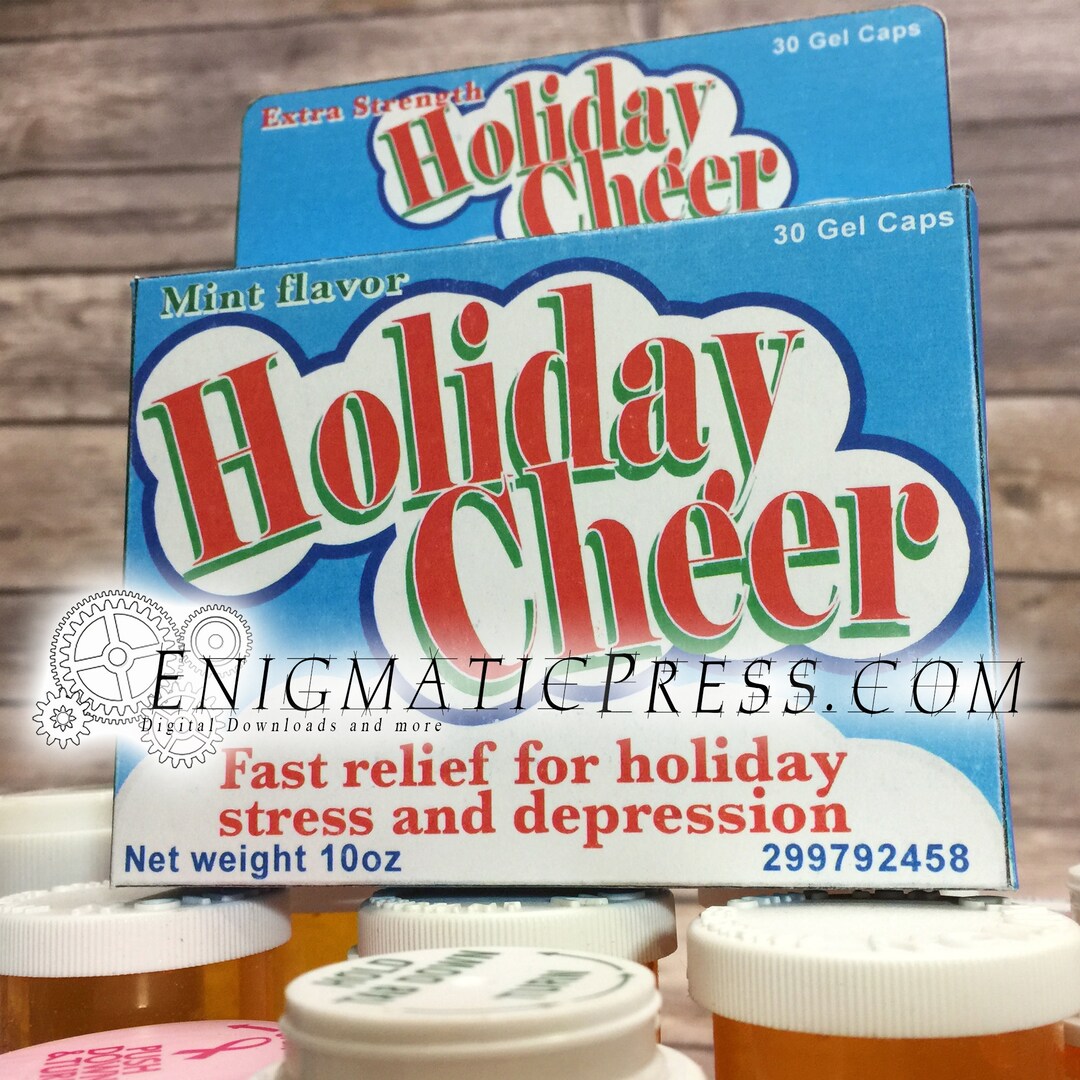 Holiday Cheer! DIY Gift Box, Fake Medication, Funny Holiday Party Favor ...
